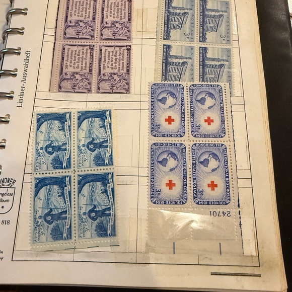 Other | Vintage Stamp Collection With Purple And Blue Stamps | Poshmark